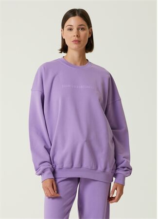 SOONTOBEANNOUNCED Kadın Mor Logo Baskılı T-shirt XS EU