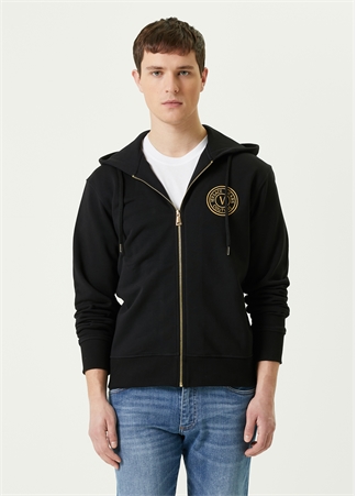 Versace Jeans Couture Erkek Siyah Kapüşonlu Logolu Sweatshirt S EU Versace Jeans Couture Erkek Siyah Kapüşonlu Logolu Sweatshirt S EU
