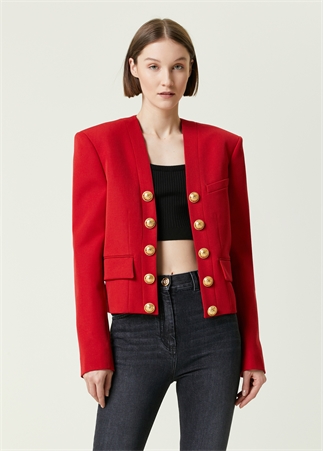 Balmain Kadın CEKET Kırmızı 38 FR