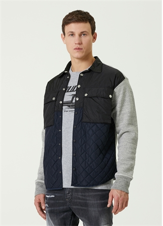 Dsquared2 Erkek Colorblocked Garnili Logo Detaylı Dış Gömlek Siyah 48 IT Dsquared2 Erkek Colorblocked Garnili Logo Detaylı Dış Gömlek Siyah 48 IT