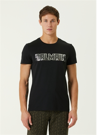 Balmain Erkek Siyah Silver Logo Detaylı T-shirt S EU Balmain Erkek Siyah Silver Logo Detaylı T-shirt S EU