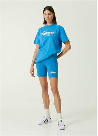 Sporty & Rich Kadın Mavi Logolu Biker Şort S EU Sporty & Rich Kadın Mavi Logolu Biker Şort S EU