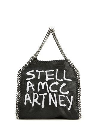 Stella McCartney Kadın Siyah Logo Nakışlı Omuz Çantası EU