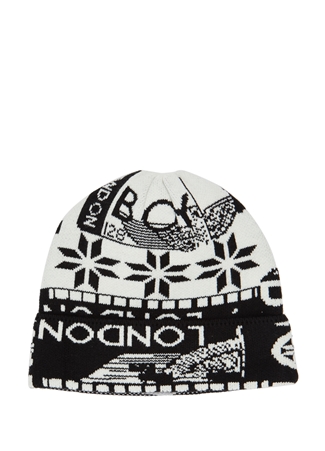 Boy London Erkek Siyah Beyaz Logo Jakarlı Bere EU Boy London Erkek Siyah Beyaz Logo Jakarlı Bere EU