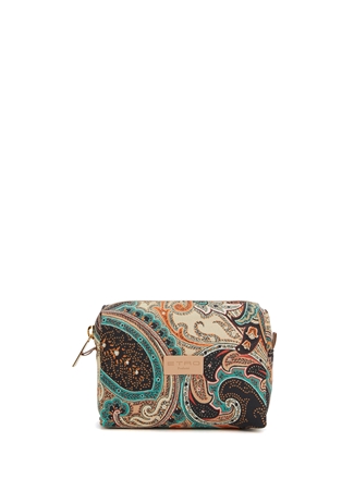 Etro Kadın Colorblocked Etnik Desenli Makyaj Çantası Siyah EU Etro Kadın Colorblocked Etnik Desenli Makyaj Çantası Siyah EU