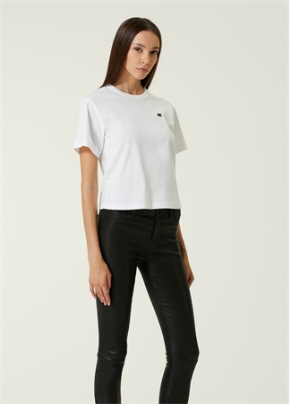 Helmut Lang Kadın Beyaz Logo Nakışlı T-shirt S EU Helmut Lang Kadın Beyaz Logo Nakışlı T-shirt S EU