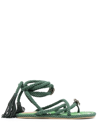 Etro Kadın Yeşil Şal Desen Detaylı Espadril 36 EU