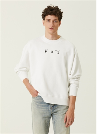 Off-White Erkek Beyaz Logo Detaylı Sweatshirt Siyah L EU Off-White Erkek Beyaz Logo Detaylı Sweatshirt Siyah L EU