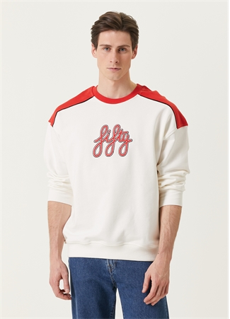 Fifty Pieces Erkek Ekru Reglan Kollu Logo Nakışlı Oversize Sweatshirt Bej L Eu Fifty Pieces Erkek Ekru Reglan Kollu Logo Nakışlı Oversize Sweatshirt Bej L Eu
