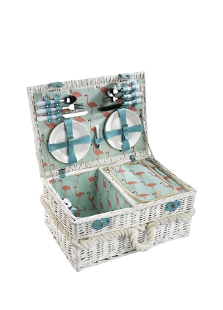 Picnic&Co 4 Kişilik El Yapımı Hasır Piknik Sepeti Beyaz Picnic&Co 4 Kişilik El Yapımı Hasır Piknik Sepeti Beyaz