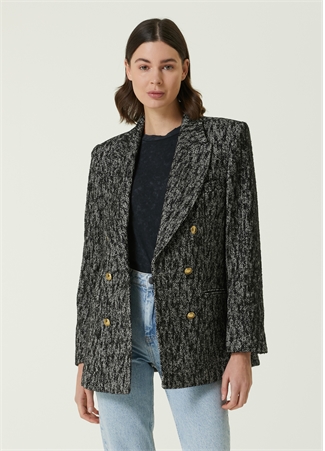 Anine Bing Kadın Siyah Jakarlı Blazer S EU Anine Bing Kadın Siyah Jakarlı Blazer S EU