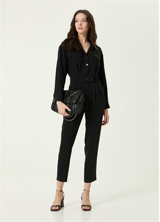 Network Kadın Siyah Tulum L Eu