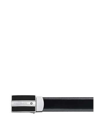 Montblanc Erkek Siyah Logo Tokalı Deri Kemer EU