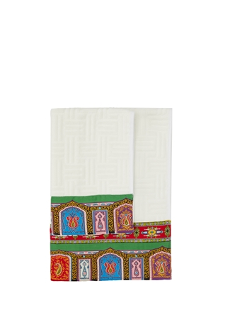 Etro Home Beyaz 2li Karışık Desenli Havlu Seti Bej Etro Home Beyaz 2li Karışık Desenli Havlu Seti Bej