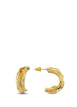 Lisalina Kadın Dalga Formlu Altın Rengi Kaplama Küpe EU