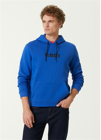 Beymen Club Erkek Mavi Kapüşonlu Slogan Baskılı Sweatshirt S Beymen Club Erkek Mavi Kapüşonlu Slogan Baskılı Sweatshirt S