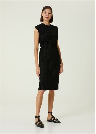 Valentino Kadın Siyah Logolu Kolsuz Midi Elbise 40 IT