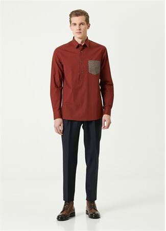 Pal Zileri Erkek Lacivert Çift Pilili Yün Pantolon 48 IT