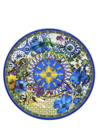 Baci Milano Mavi Çiçek Desenli 28 Cm Yemek Tabağı Baci Milano Mavi Çiçek Desenli 28 Cm Yemek Tabağı
