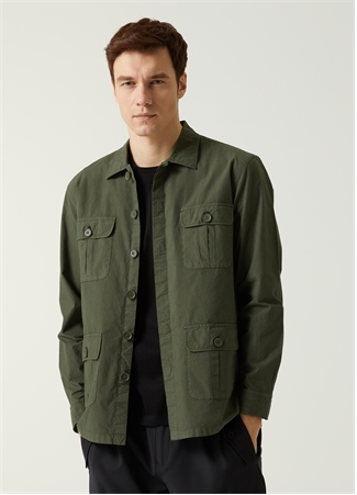 Academia Erkek Haki Polo Yaka Safari Gömlek S EU