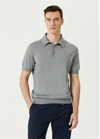 Zegna Erkek Gri Polo Yaka T-shirt 54 It