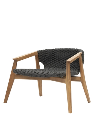 Ethimo Knit Alçak Sırtlı Teak Lava Grey Koltuk Gri Ethimo Knit Alçak Sırtlı Teak Lava Grey Koltuk Gri