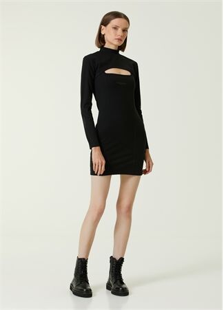 Wasted Kadın Kate Siyah Kesim Detaylı Mini Elbise L EU Wasted Kadın Kate Siyah Kesim Detaylı Mini Elbise L EU