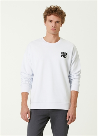 Beymen Club Erkek Beyaz Logo Patchli Sweatshirt S Beymen Club Erkek Beyaz Logo Patchli Sweatshirt S