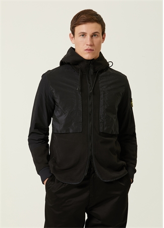Stone Island Erkek Siyah Kapüşonlu Logolu Sweatshirt L EU Stone Island Erkek Siyah Kapüşonlu Logolu Sweatshirt L EU