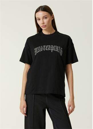 Wasted Kadın Siyah Logo İşlemeli T-shirt XS EU