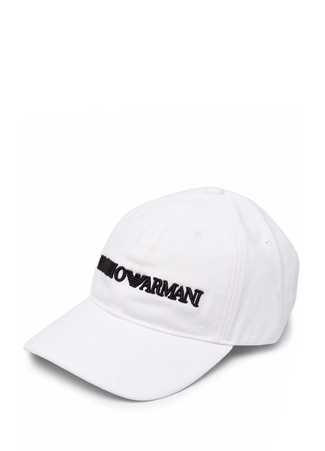 Emporio Armani Erkek Beyaz Logolu Şapka Eu Emporio Armani Erkek Beyaz Logolu Şapka Eu
