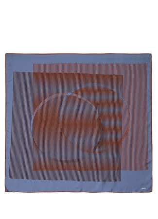 Pal Zileri Erkek Turuncu Desenli İpek Atkı EU