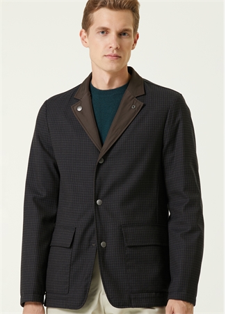 Canali Erkek Lacivert Mikro Kazayağı Desenli Yün Dış Ceket 54 IT Canali Erkek Lacivert Mikro Kazayağı Desenli Yün Dış Ceket 54 IT