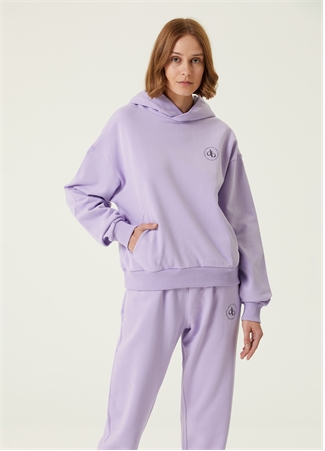 Dahlia Bianca Kadın Lila Kapüşonlu Basic Sweatshirt Mor XS EU Dahlia Bianca Kadın Lila Kapüşonlu Basic Sweatshirt Mor XS EU