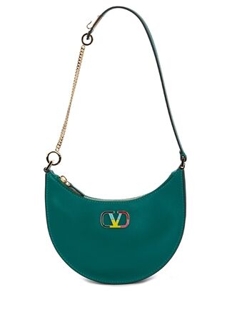 Valentino Garavani Kadın Yeşil Deri Omuz Çantası EU