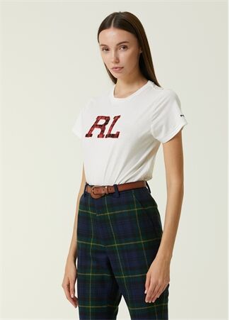 Polo Ralph Lauren Kadın Beyaz Bisiklet Yaka Logolu T-shirt S EU