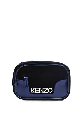 Kenzo Kadın Mavi Logolu Kadife Bel Çantası EU
