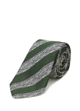 Pal Zileri Erkek Yeşil Verev Çizgili İpek Kravat EU Pal Zileri Erkek Yeşil Verev Çizgili İpek Kravat EU