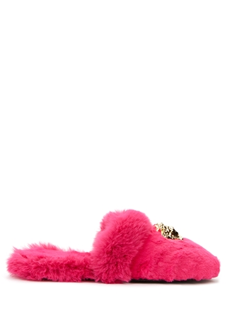 Versace Şeftali Medusalı Peluş Ev Terliği Pembe 39 Versace Şeftali Medusalı Peluş Ev Terliği Pembe 39
