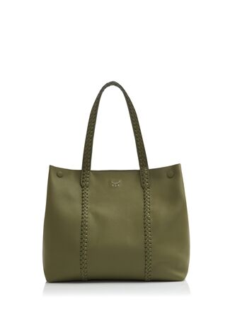 Qimu Kadın Hemithea Haki Deri Omuz Çantası Yeşil EU