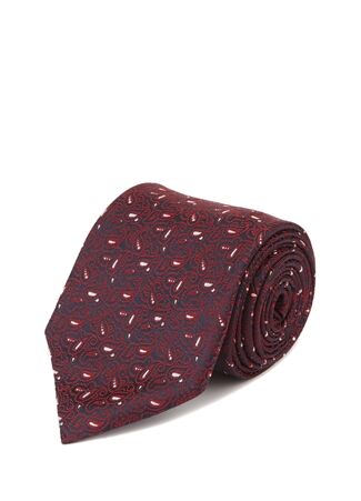 Zegna Erkek Kırmızı Şal Desenli İpek Kravat EU