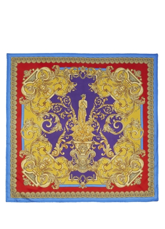 Versace Kadın Colorblocked 90x90 Cm İpek Eşarp Eu Versace Kadın Colorblocked 90x90 Cm İpek Eşarp Eu