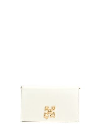 Off-White Kadın Beyaz Logo Detaylı Deri Çanta Bej EU