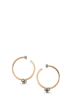Collection-Selda Jewellery Kadın Rose Gold Halka Formlu Taşlı Altın Rengi Küpe EU Collection-Selda Jewellery Kadın Rose Gold Halka Formlu Taşlı Altın Rengi Küpe EU