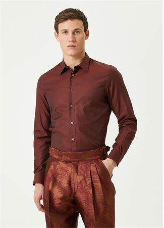 Pal Zileri Erkek Bordo Gömlek 40 IT