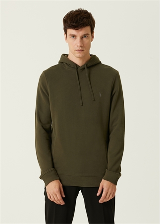 Allsaints Erkek Raven Haki Kapüşonlu Sweatshirt S EU Allsaints Erkek Raven Haki Kapüşonlu Sweatshirt S EU
