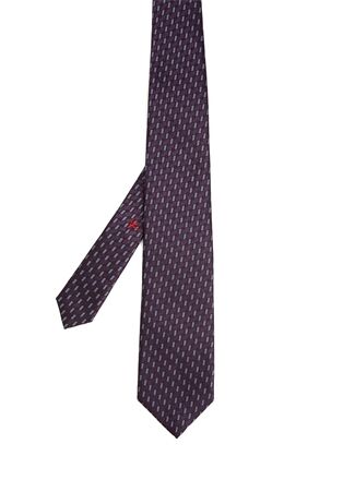 Isaia Erkek Mor Desenli İpek Kravat EU Isaia Erkek Mor Desenli İpek Kravat EU