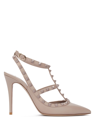 Valentino Garavani Kadın Rockstud Altın Rengi Deri Topuklu Ayakkabı Pembe 39 EU Valentino Garavani Kadın Rockstud Altın Rengi Deri Topuklu Ayakkabı Pembe 39 EU