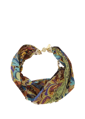 Etro Kadın Colorblocked Desenli İpek Kolye EU Etro Kadın Colorblocked Desenli İpek Kolye EU