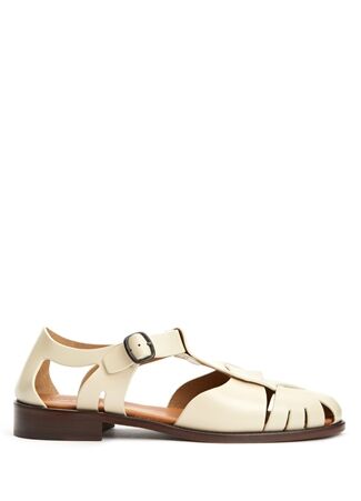 Hereu Kadın Krem Deri Sandalet Bej 36 EU